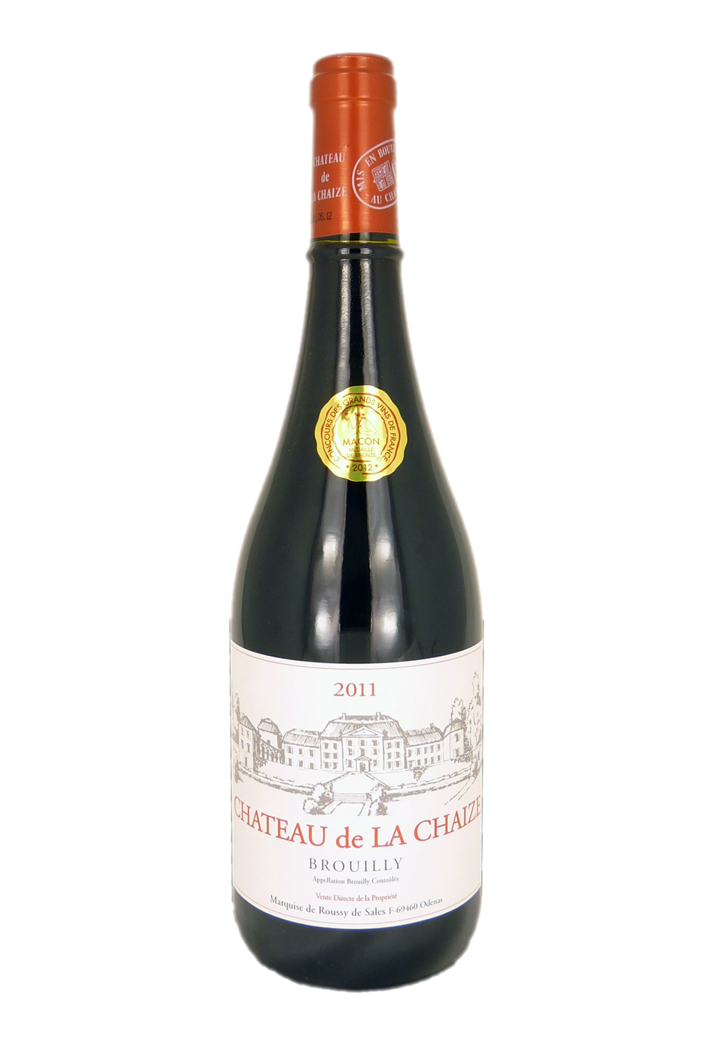 Vin de Bourgogne Brouilly rouge millésime 2015 du Château de la Chaize.